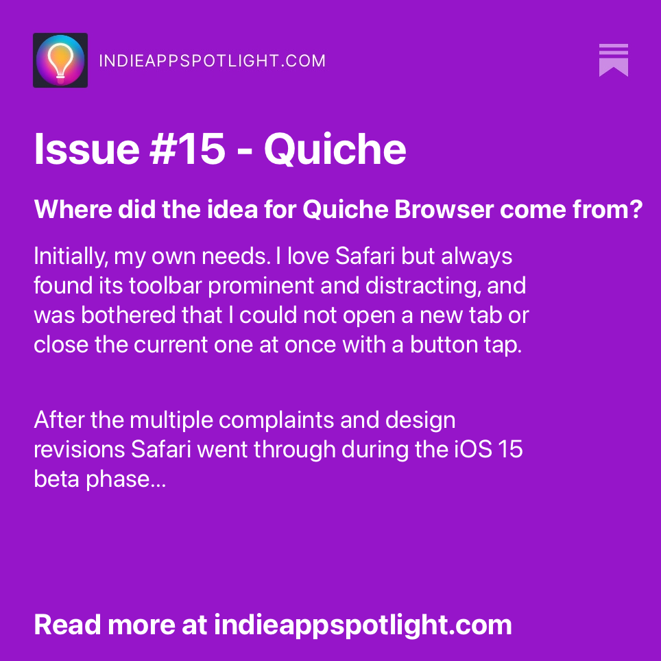 Quiche Browser (@quichebrowser@indieapps.space) - Indie Apps