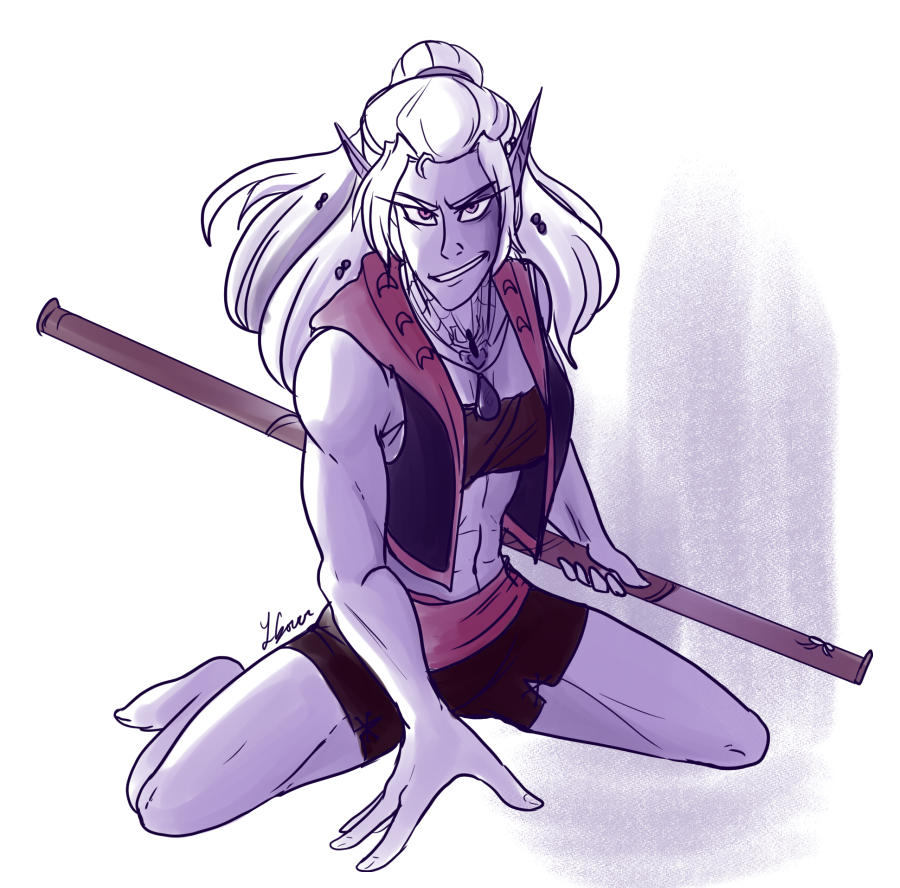 Galaxy of Gover: "Some drawings of Xune, my Drow Shadow Monk. Despi ...