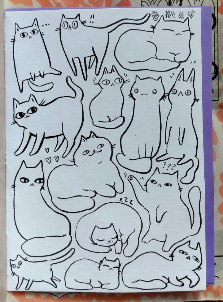 Lola: "Finished the cat doodles page! I'm going to add …" - Mastodon.ART