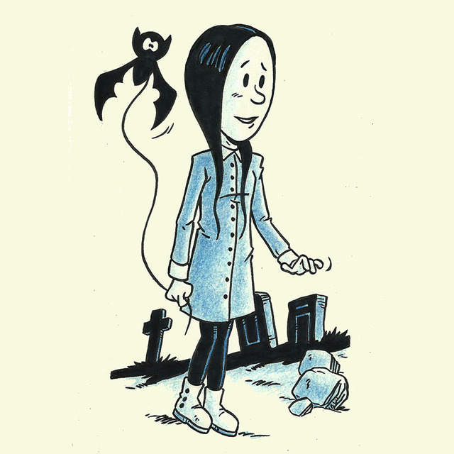 Wednesday Addams Cartoon Original