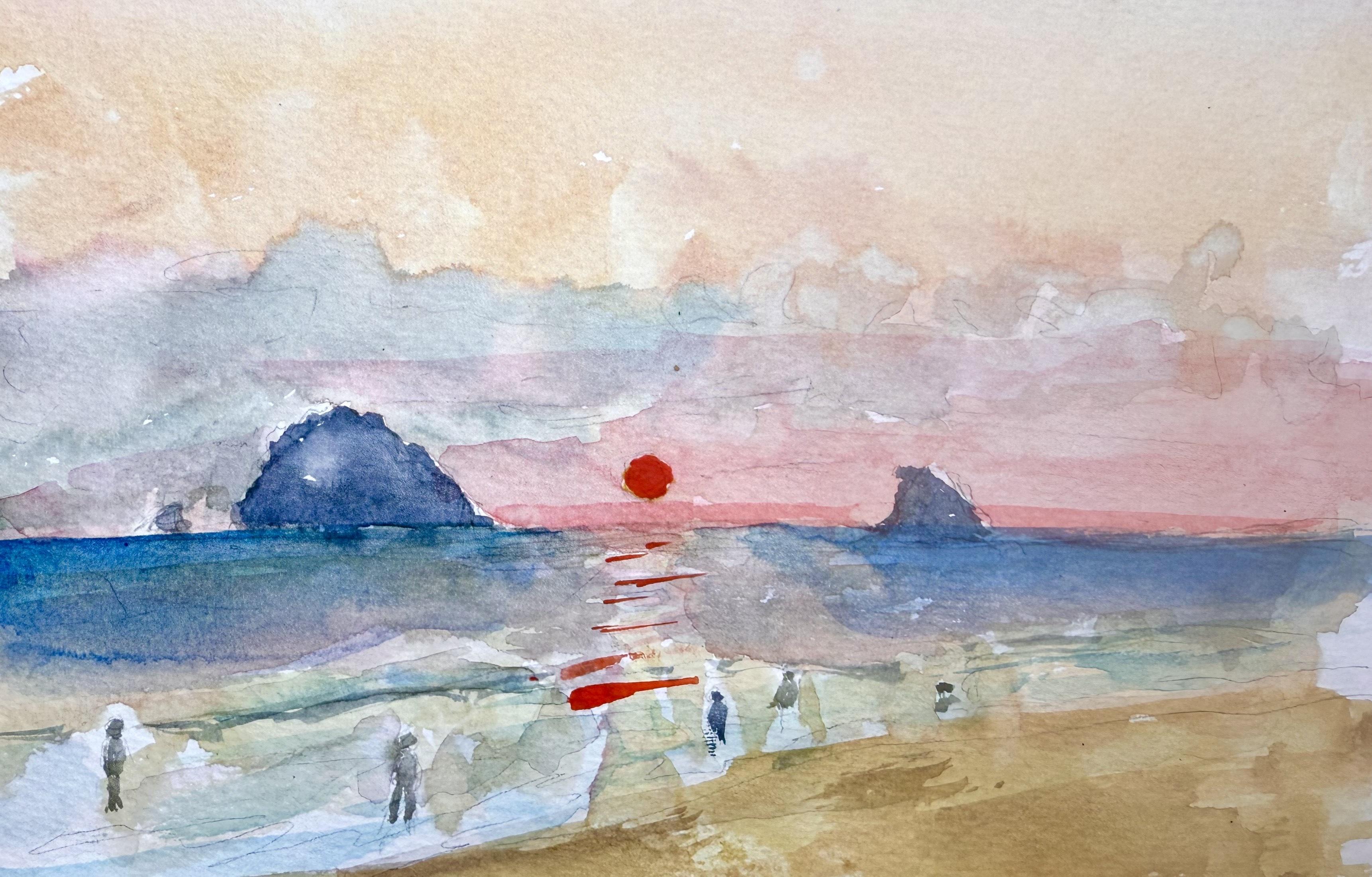 Jeremy Osborn: "Plein Air Watercolor 1/20/2025 (La puesta del s ...