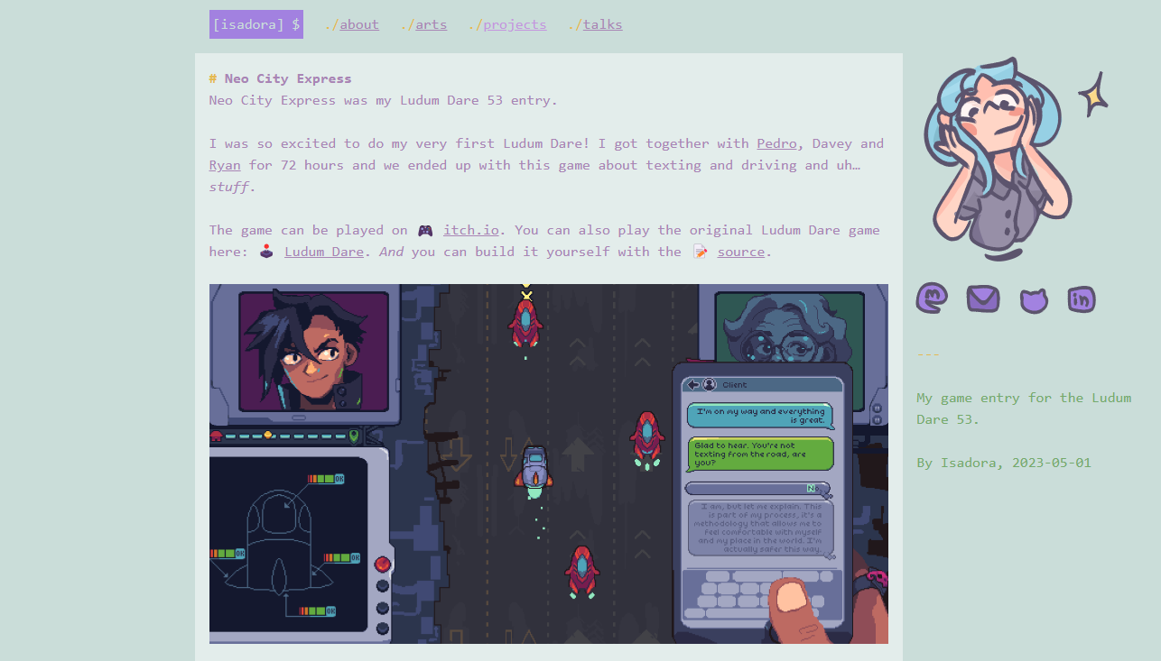 isa (@isadora@mastodon.gamedev.place) - Gamedev Mastodon