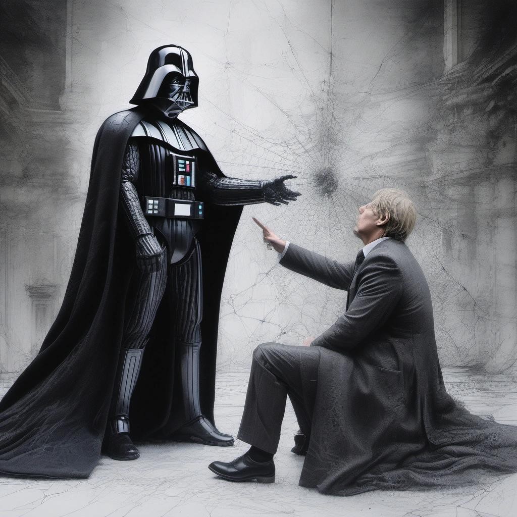 halloween: a business darth vader pointing angrily at luke skywalker ...
