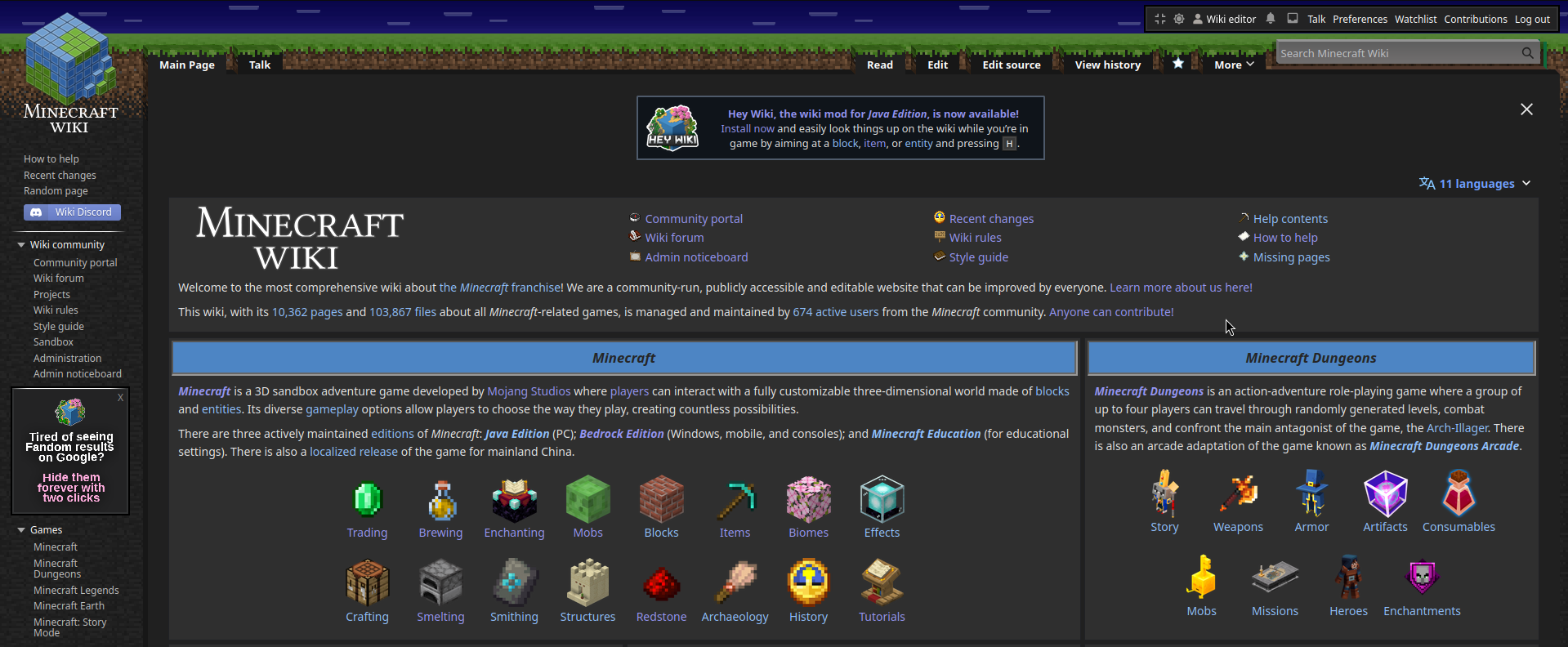 Minecraft Wiki (@MinecraftWikiEN@wikis.world) - Wikis World